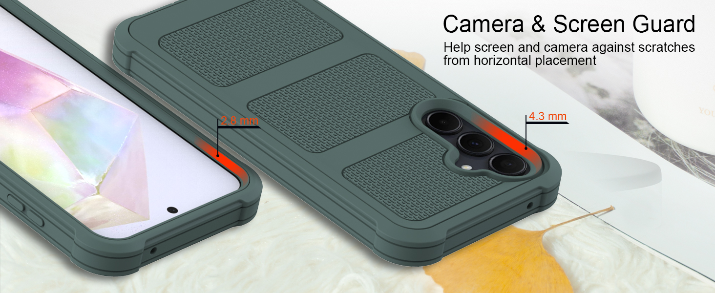 Amazon.com: Leptech for Samsung Galaxy A35 5G Case with 2 Pack Tempered Glass Screen Protector ...