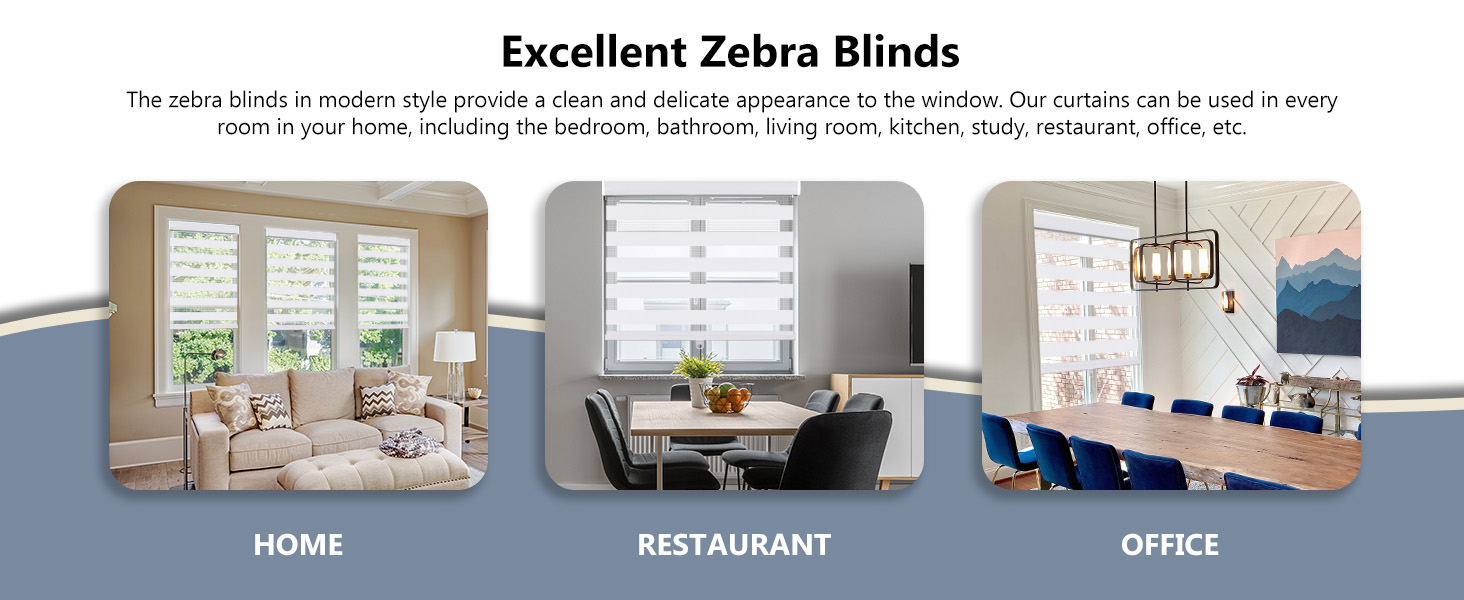 KELIXU Zebra Blinds for Windows Cordless Roller Shades with Valance Cover, Dual Layer Sheer Day ...