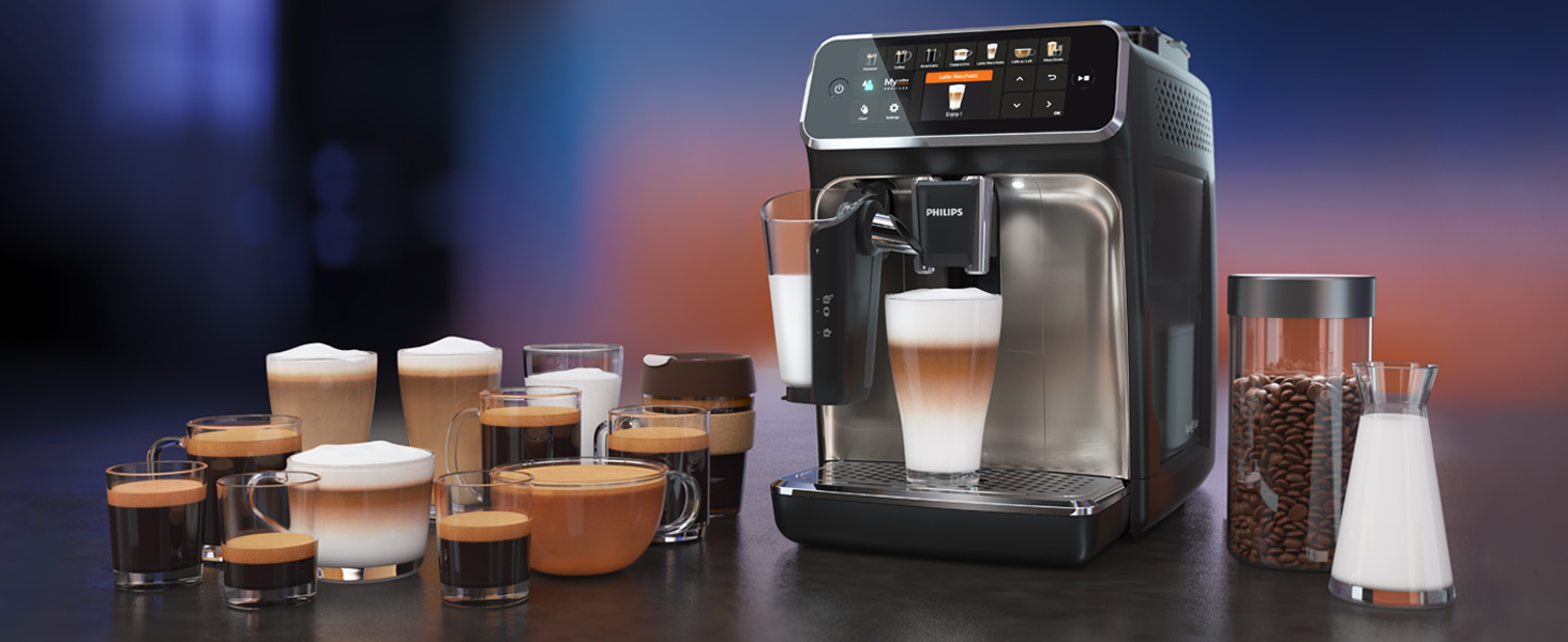 PHILIPS EP5447/90 Tam Otomatik Espresso Makinesi, LatteGo Süt Sistemi, AquaClean Filtre ...