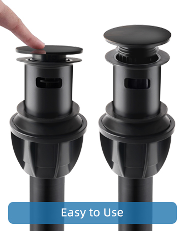 2 Pack Push and Seal Pop Up Drain Stopper with Overflow for Bathroom ...