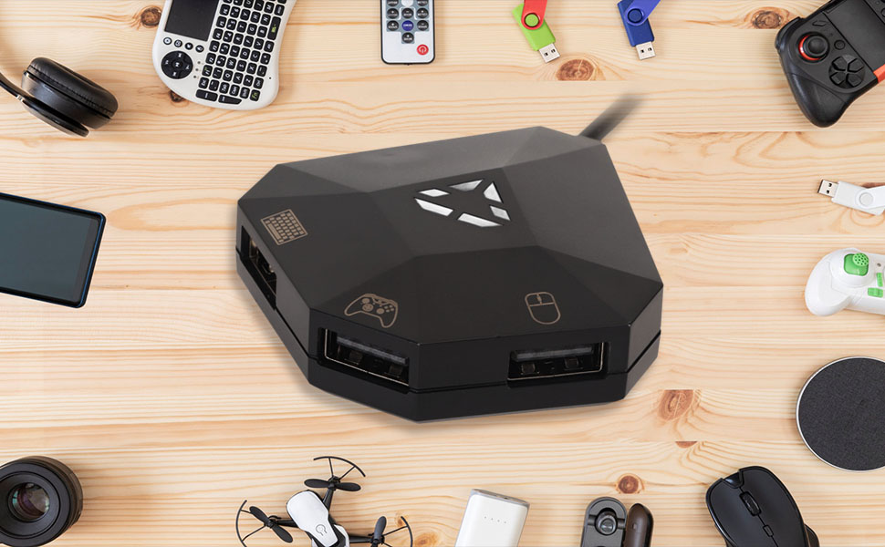 Wired Keyboard and Mouse Adapter for PS4/PS3/ 360/ One, Plug and Play Keyboard Mouse Converter ...