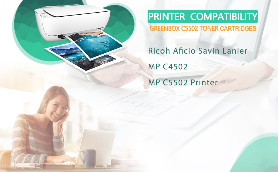 Amazon.com: GREENBOX Compatible MP C5502 High Yield Toner Cartridge Replacement for 841751 ...