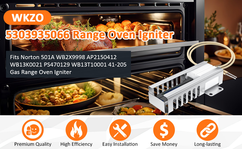 Amazon.com: WKZO 5303935066 Gas Oven Igniter Fits for Frigidaire Tappan Electrolux HotPoint Oven ...