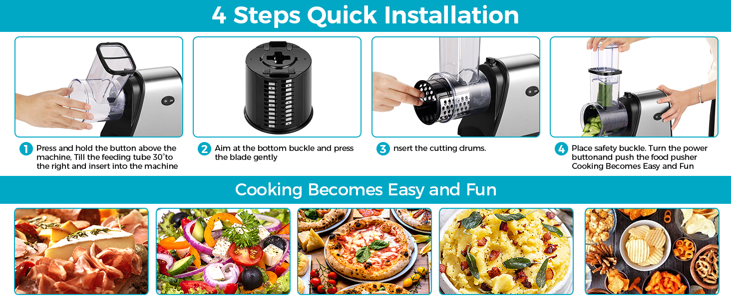 Amazon.com: Electric Cheese Grater, Professional 250W Cheese Grater Electric, Electric Slicer ...