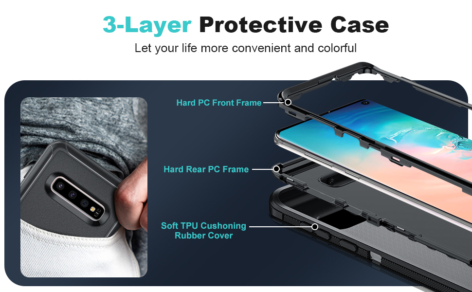 Amazon.com: LeYi Compatible for Samsung Galaxy-S10 Case: 【Not Fit S10E/ S10 Plus/ S10 Lite】S 10 ...