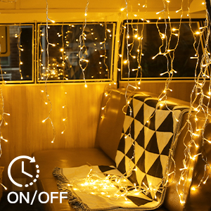 Ollny Christmas Lights Outdoor IcicleLights 396LED 32FT 8 Modes ...