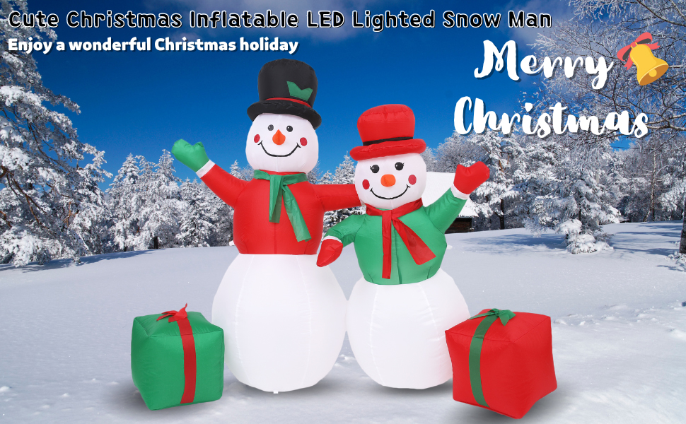 Amazon.com: Buheco Snowman Inflatable Christmas Yard Decorations Outdoor Blowups 5ft Giant Blow ...