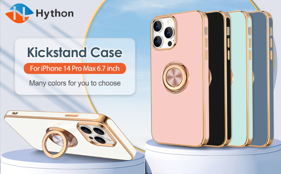Amazon.com: Hython for iPhone 14 Pro Max Case with Ring Stand [360° Rotatable Ring Holder ...