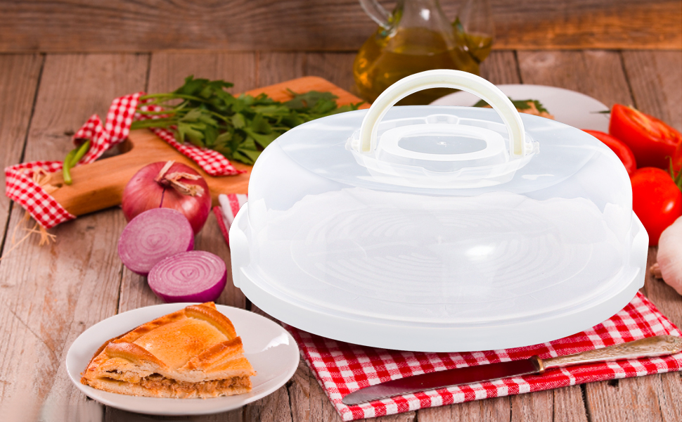 Amazon.com: ZOFEHV Round Pie Carrier, Portable 12 Inches Cupcake Cake Holder with Collapsible ...