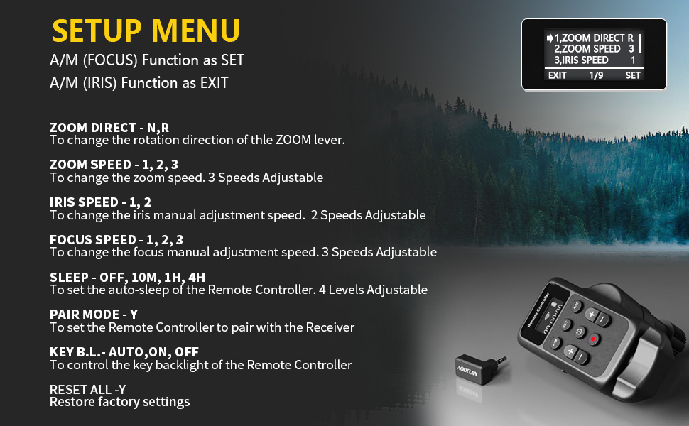Amazon.com : Wireless Remote Zoom Controller for Focus/Iris/Zoom,Camcorder LANC Remote Control ...