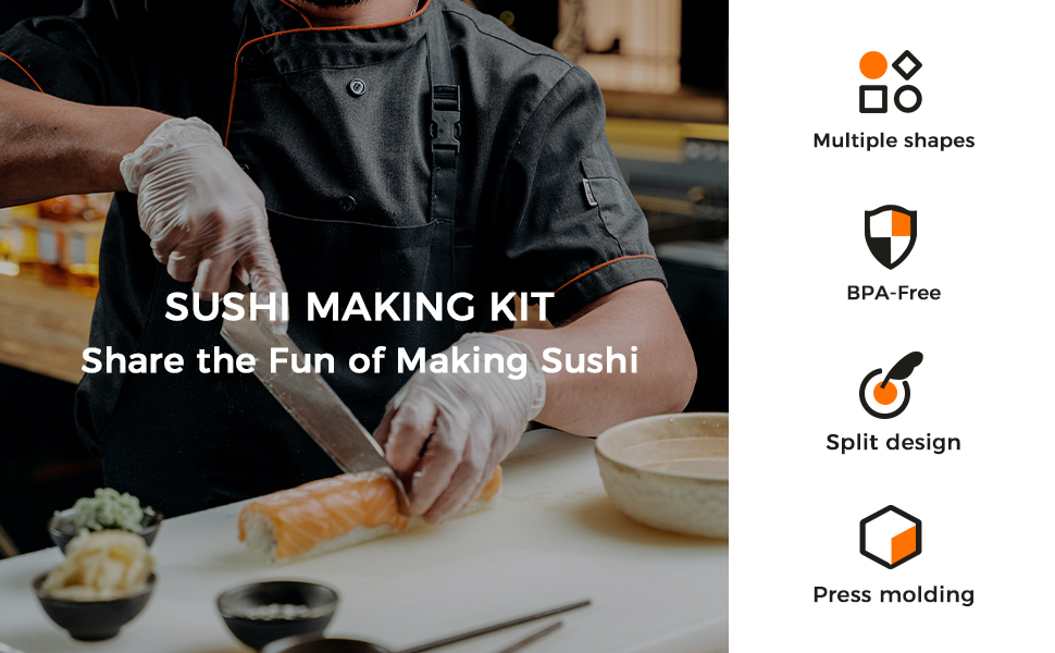 Amazon.de: Virklyee Sushi Making Kit 17 Stück Sushi-Set Sushi Form Set Mehrere Formen DIY Sushi ...