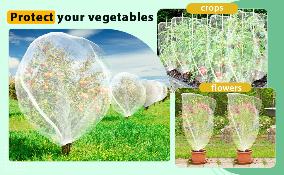 Amazon.com : Boao 4 Pack 5. 25 x 7. 58 ft Bird Netting for Garden Blueberry Bush Fruit Tree ...