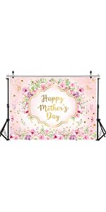 Amazon.com : WOLADA Happy Mothers Day Photography Backdrop Mother's Day Flowers Wall Photography ...