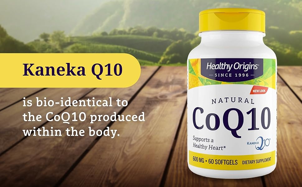 Healthy Origins CoQ10 (Kaneka Q10), 600 mg - Heart Health & Energy Supplement - Gluten-Free ...