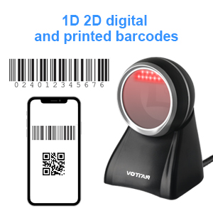 Amazon.com : VOTTAN Automatic Scanning Omnidirectional Desktop Barcode Scanner, Hands-Free 1D 2D ...