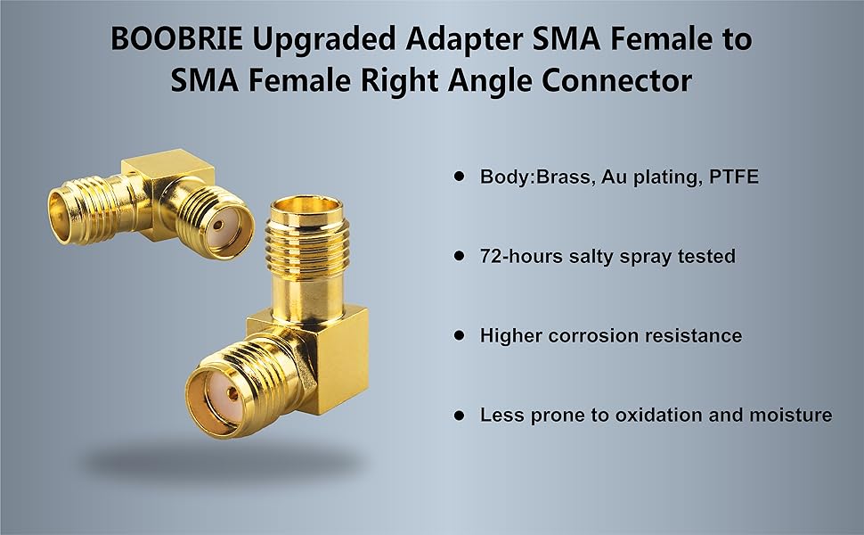 Amazon.com: Boobrie Gold-Plated Upgraded SMA Female to Female 90 Degree Right Angle Connector ...