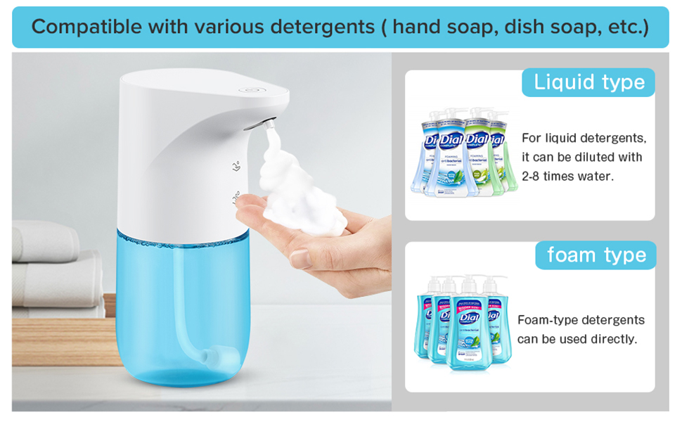 Amazon.com: Automatic Soap Dispenser Foaming Hand Free 400ML Foam Rechargeable Soap Dispenser ...