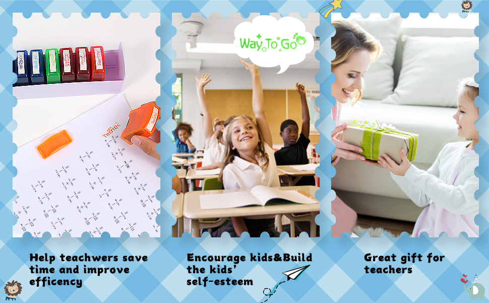 Amazon.com : Hmseng Self-Inking Teacher Stamp Set (8PCS) for Grading Classroom Teachers Review ...