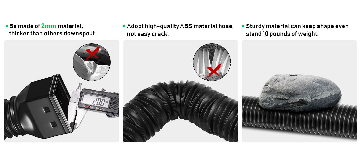 Rain Gutter Drain Extension Black Rain Gutter Downspout Extensions ...