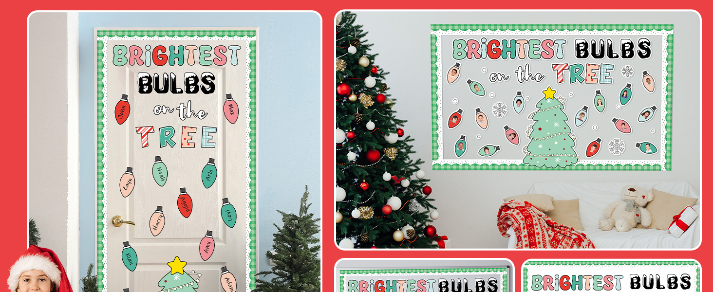 Amazon.com: Christmas Bulb Bulletin Board Decoration Christmas Tree ...