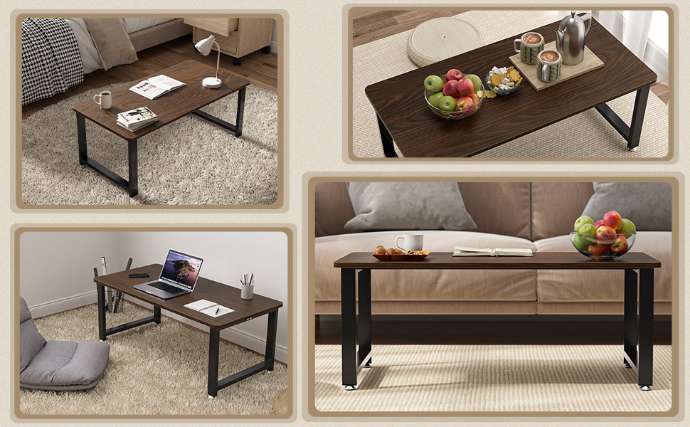 Amazon.co.jp: DEWEL ローテーブル 座卓 幅90×奥行45×高さ36cm 90 一人暮らし ちゃぶ台 リビングテーブル センターテーブル コーヒーテーブル アジャスター付き ...