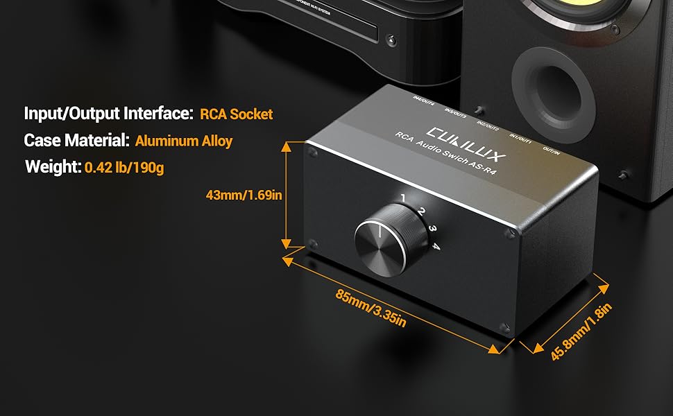 Amazon.com: Cubilux AS-R4 4-Way Bidirectional RCA Switch, Passive 4 ...