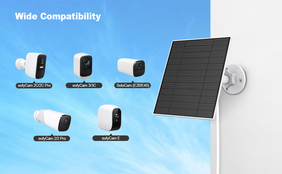 Amazon.com : Solar Panel for Eufy Camera, 5W Solar Panel for Eufy Compatible with Eufycam 3/3C/2 ...