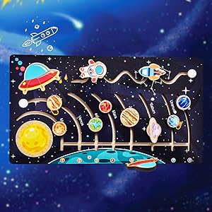 Amazon.com: Atoylink Wooden Solar System Puzzle for Toddlers Planet ...