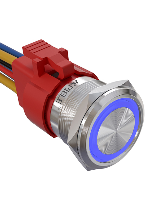 APIELE 110V-220V 19mm Latching Push Button Switch 10 Amp SPST LED Waterproof Round Self-Locking ...