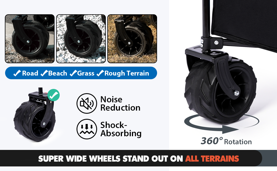 HIKENTURE Bollerwagen Faltbar, Extrem Klappbarer Handwagen mit 4 Reifen, Praktischer Gartenwagen ...