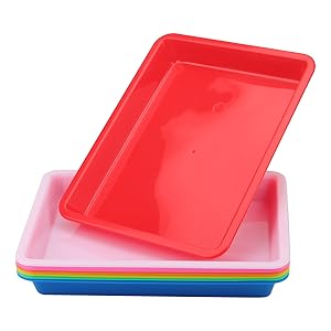 Amazon.com: LEXININ 21 Pack 7 Colors Plastic Art Trays, 10.8 x 8.3 Inch ...