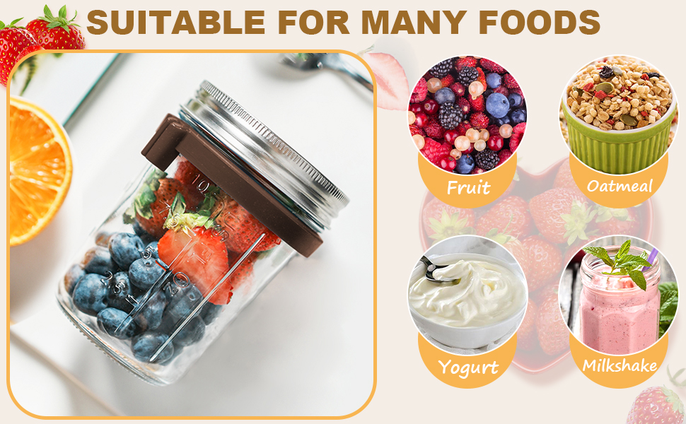 Amazon.com: KesaPlan Overnight Oats Containers with Lid and Spoon, 10oz Airtight Large Capacity ...