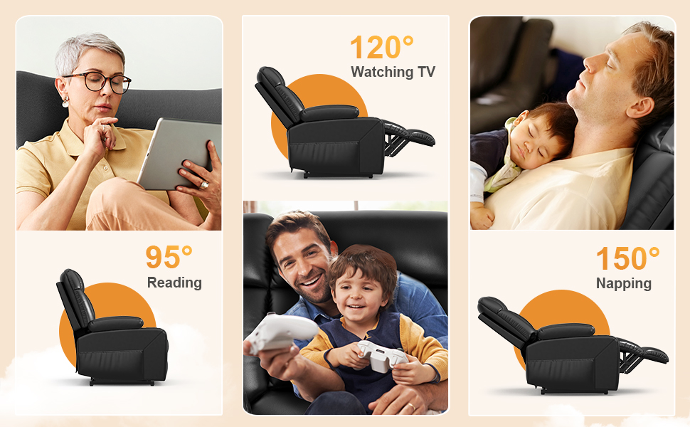 Amazon.com: Oversized Recliner Chair with Massage & Heat, Extra Large Seat Reclining Chair with ...