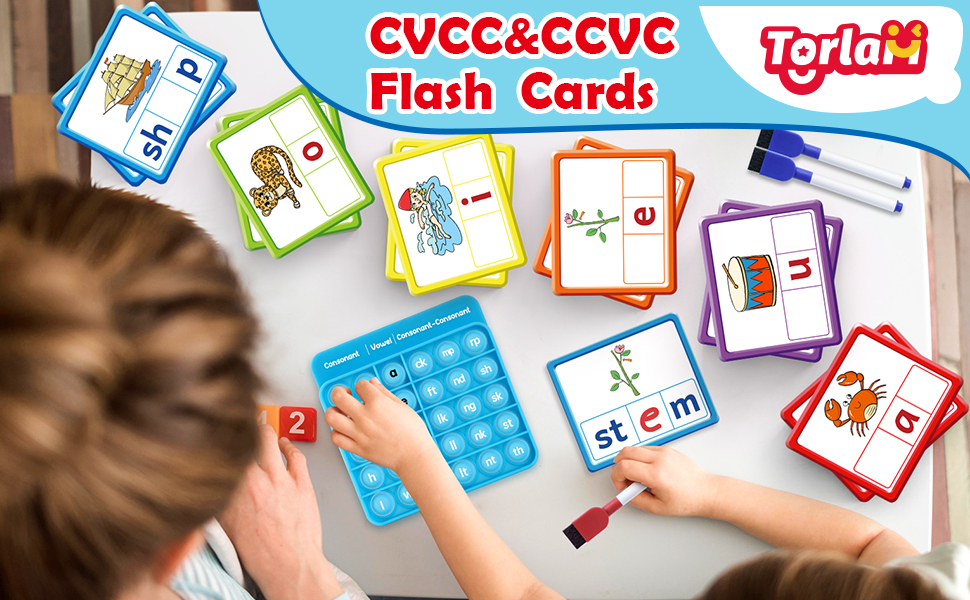 Amazon.com: Torlam CVCC & CCVC Word Games, Sight Words Flash Cards Spelling Reading Learning ...