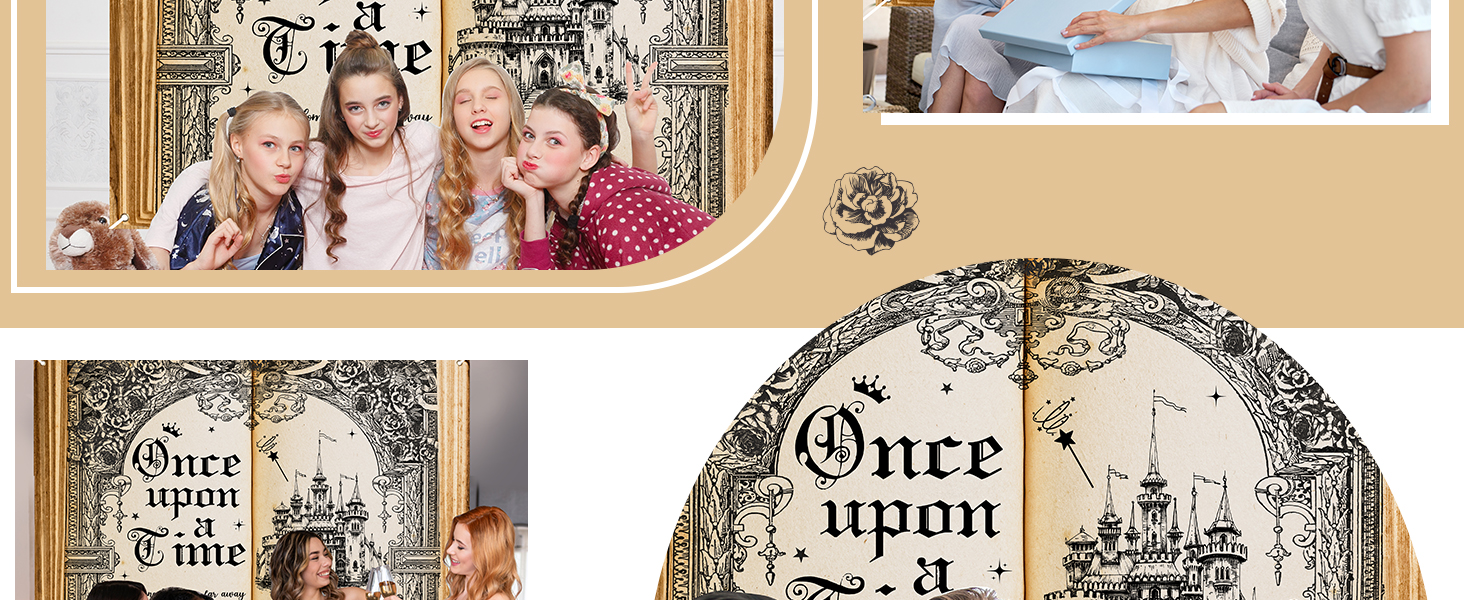 Amazon.com : Avezano Fairy Tale Books Backdrop Vintage Once Upon a Time ...