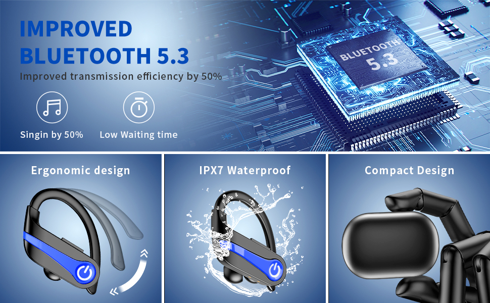 Wireless Ear Buds Bluetooth Earbuds with Mic, 72H Wireless Headphones ...