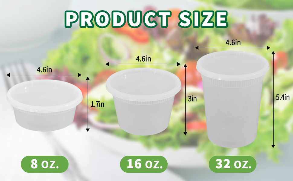 Amazon.com: [50 Sets - 16 oz.] Plastic Deli Disposable Food Storage Containers With Airtight ...