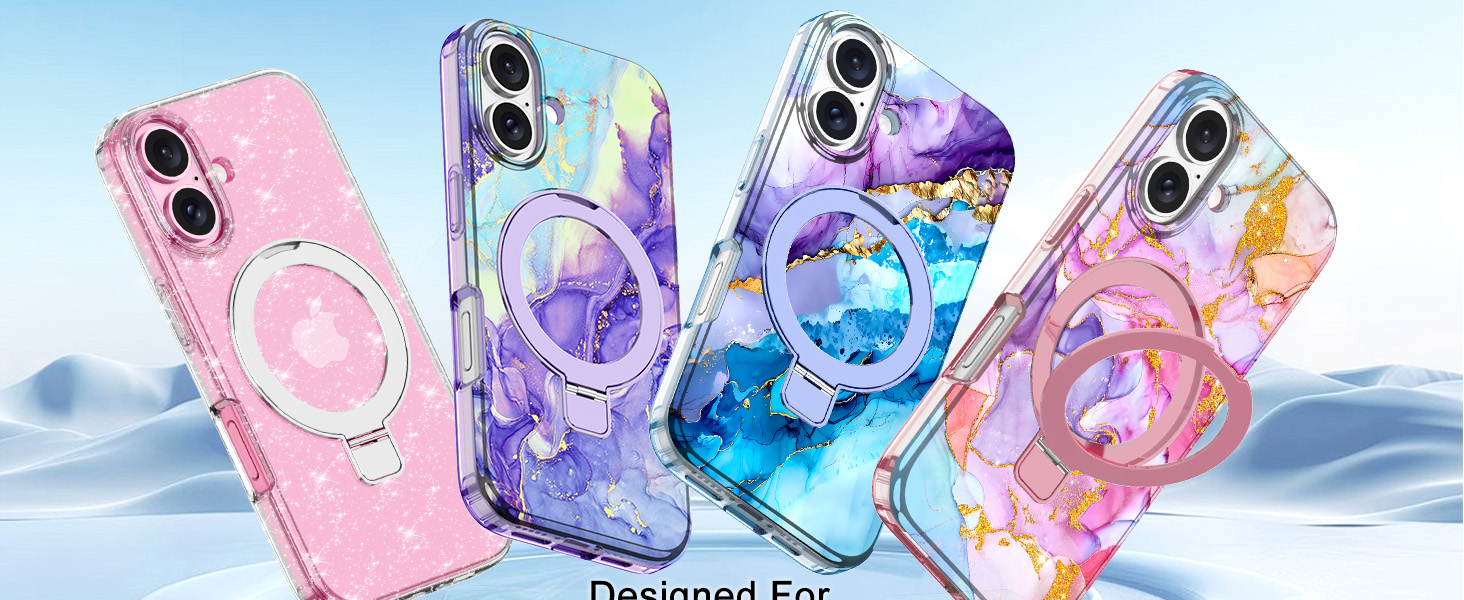 Amazon.com: Lamcase for iPhone 16 Plus Case with Magnetic Invisible Ring Stand [Compatible with ...