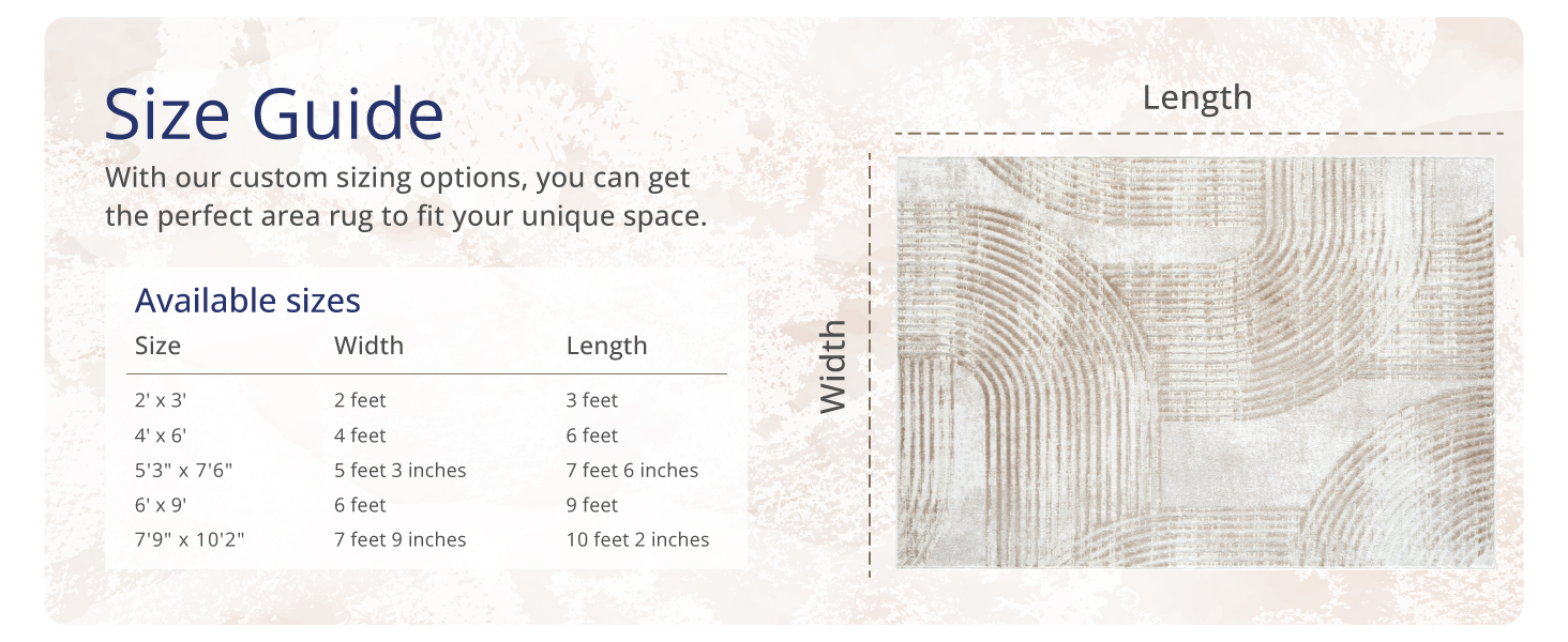 Amazon.com: Abani Cream Area Rug for Living Room, Bedroom -Mid-Century Modern- 8' x 10' -Durable ...