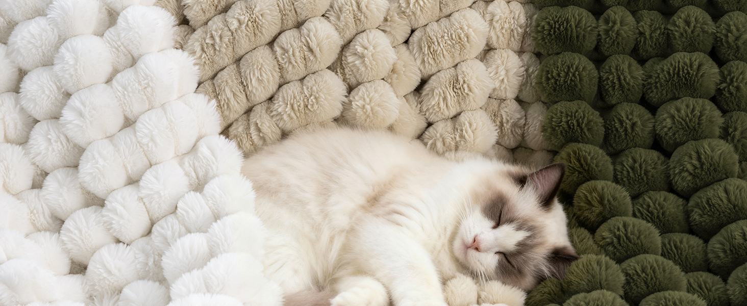 Amazon.com: David's Home Reversible Faux Rabbit Fur Throw Blanket Twin Size, Luxury Soft Thick ...