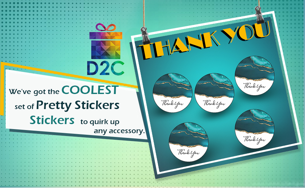 D2C Gift Wrapping Pretty Adhesive Decorative Craft Sealing Thank You ...