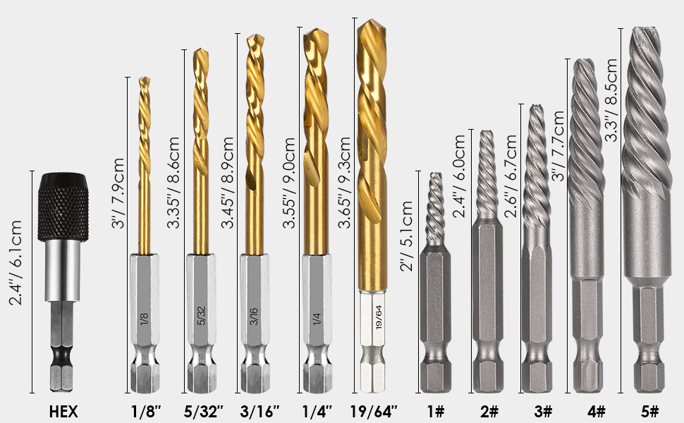 THINKWORK Juego de Extractor de Tornillos y Pernos Rotos - Kit de Fácil Salida Con Brocas de ...