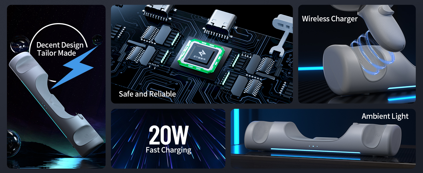 Amazon.com: ZYBER Charging Dock for Meta Quest 2, VR Charger Station ...