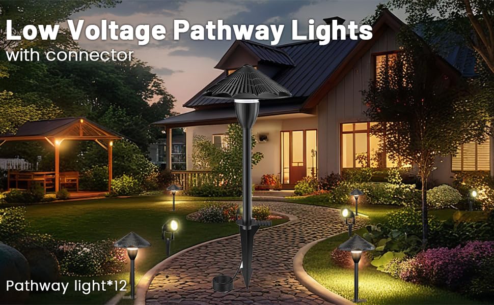 Cuguords 5W Low Voltage Pathway Lights,Outdoor Wired LED Landscape Path Lights,AC/DC 12-24V UL ...