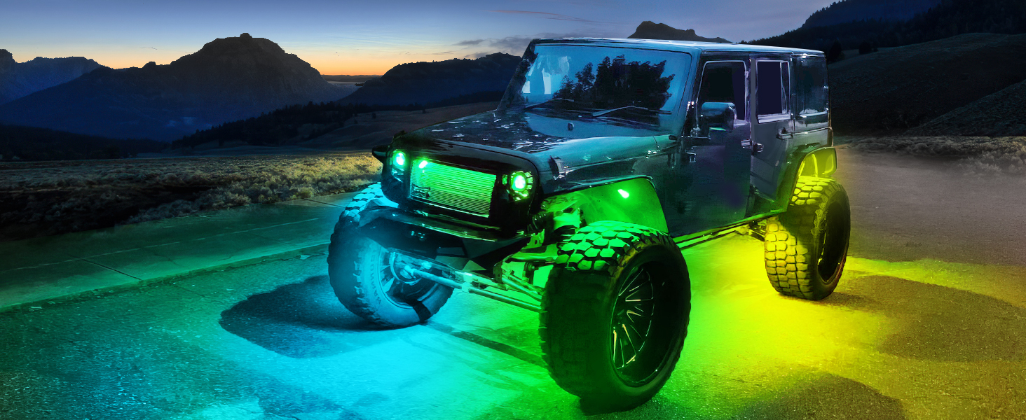 Amazon.com: MICTUNING C2 Max RGB+IC Chasing Color LED Rock Lights - 12 Pods Underglow Lighting ...