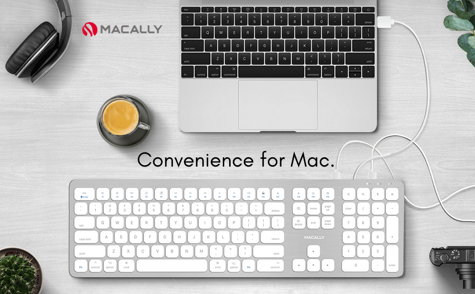Amazon.com: Macally Wired Keyboard for Mac - Compatible Apple Keyboard ...