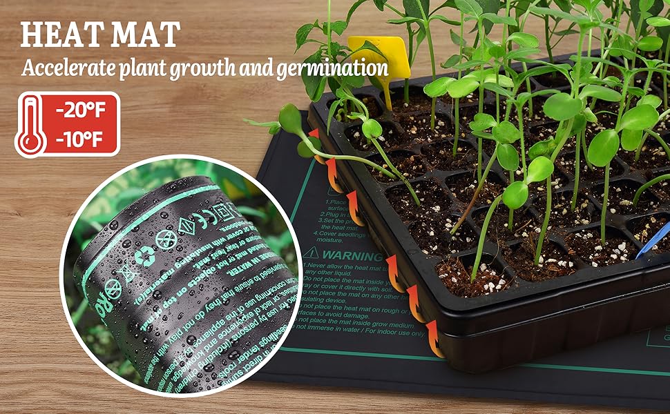 Amazon.com : SOLIGT 1020 Size Seed Starter Kit with Grow Light and Heat Mat - Strong Seed ...