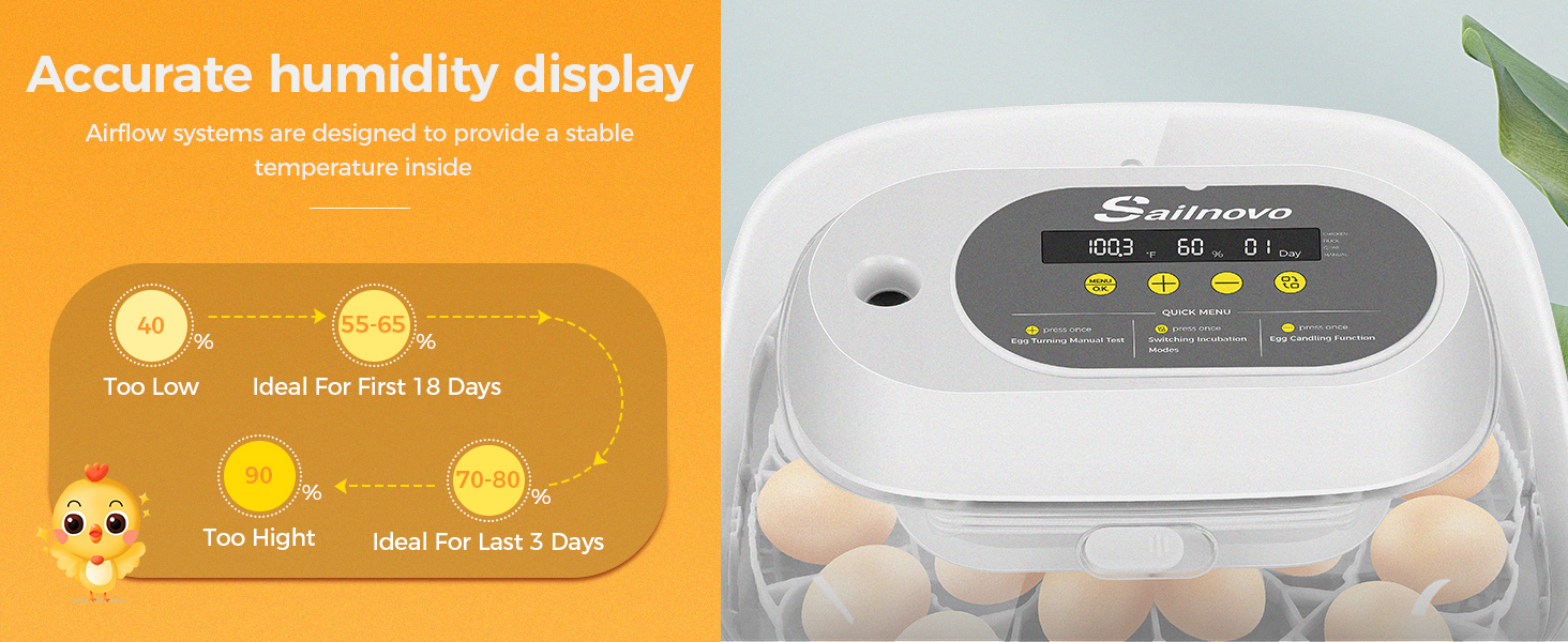Amazon.com: Sailnovo 24 Eggs Incubators for Chicken Eggs with 4 Modes, 360° View Egg Incubator ...