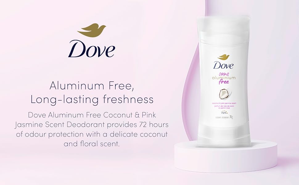 Dove Aluminum Free Déodorant for Soft Underarms, for Soft Underarms, Coconut & Pink Jasmine ...