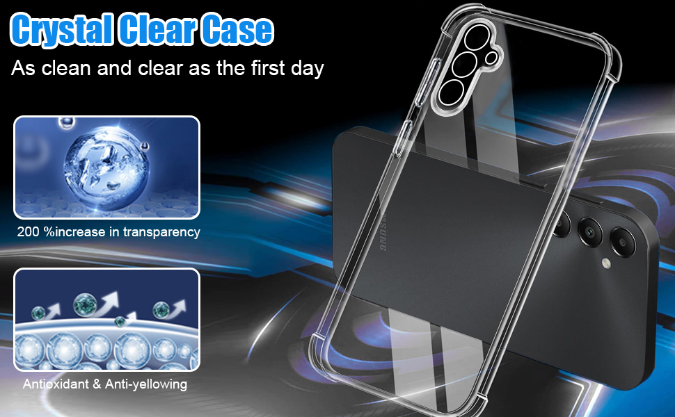 KCgrape For Samsung A05S Case and Screen Protector,3Pack Galaxy A05S Tempered Glass With Clear ...